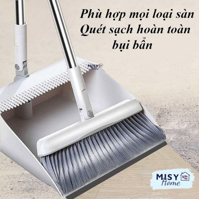 Bộ chổi kèm hót rác thông minh 180 độ Misy home cán dài | Shopee Việt Nam