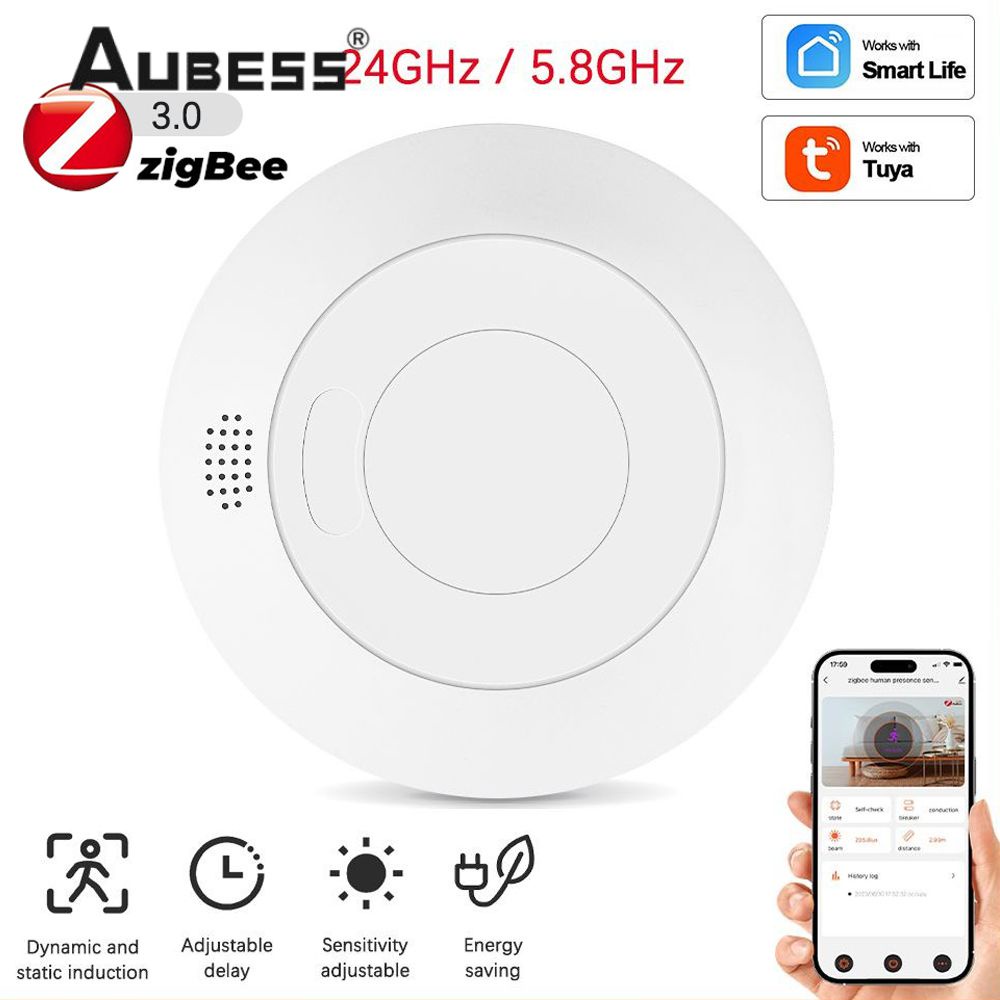 Aubess Tuya Zigbee/wifi 24g/5.8g Cảm biến sự hiện diện của con người Cảm biến độ sáng chiếu sáng ...