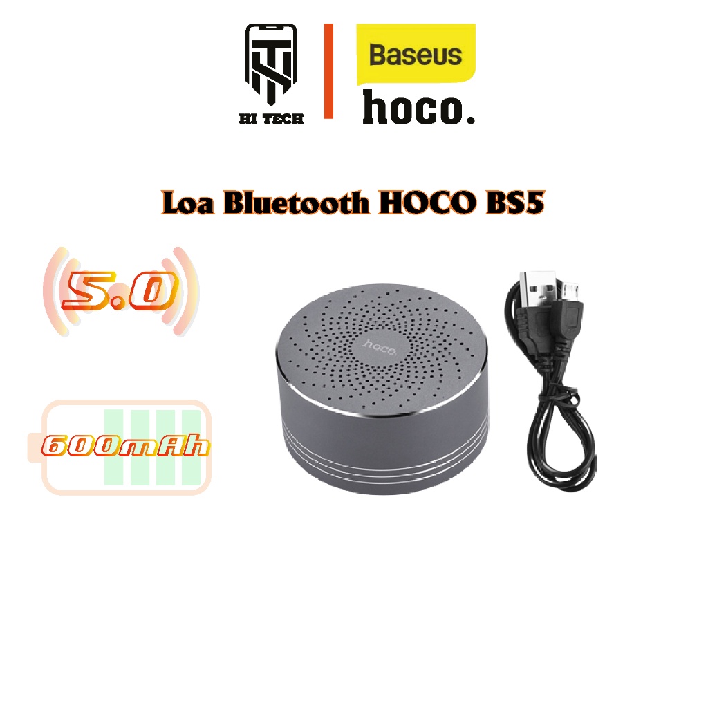 Loa Bluetooth Hoco BS5 pin 600mAh hỗ trợ thẻ TF , AUX chất liệu hợp kim nhôm. | Shopee Việt Nam
