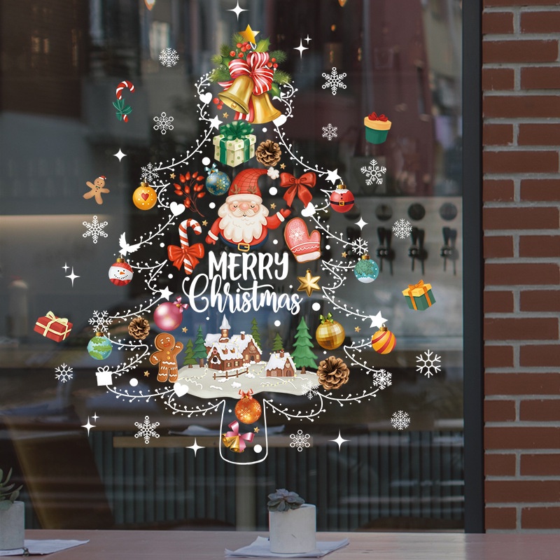 DECAL NOEL – HÍT TĨNH ĐIỆN Dán kính Cây Thông Noel Trang Trí và Ngôi ...