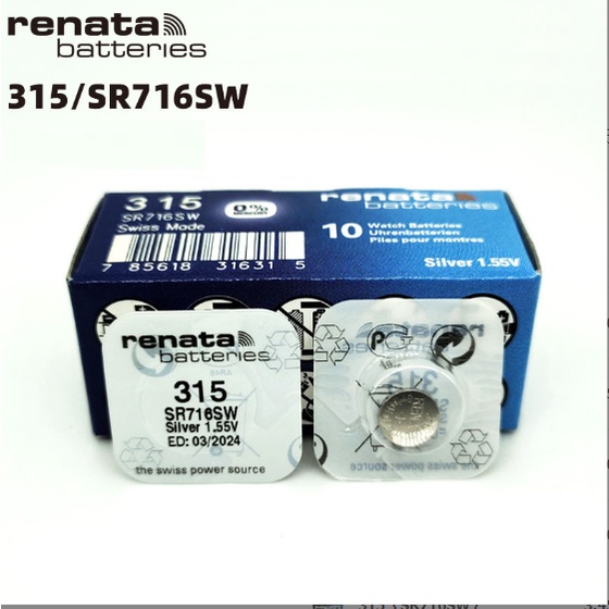 Pin đồng hồ đeo tay Renata 1.55V Thụy Sỹ 315(SR716SW) - Vỉ 1 Viên ...