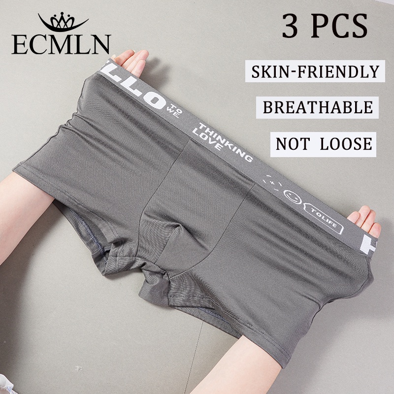 Ecmln Set 3 Quần Lót boxer cotton Thoáng Khí In Chữ u Lồi plus size Cho ...