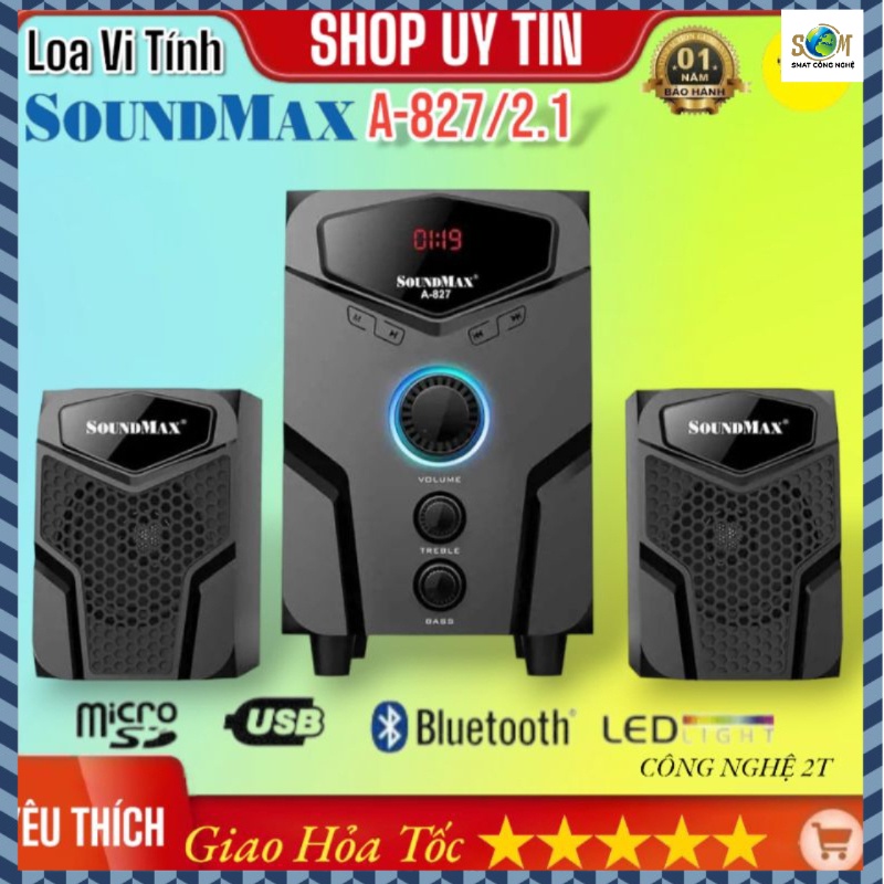 Loa vi tính bluetooth Soundmax A-827/2.1 - Hàng chính hãng | Shopee ...