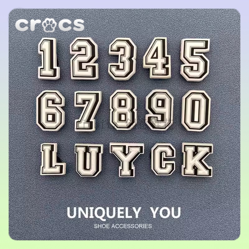 sticker dép crocs Numeric English letters jibbitz crocs sticker gắn dép ...