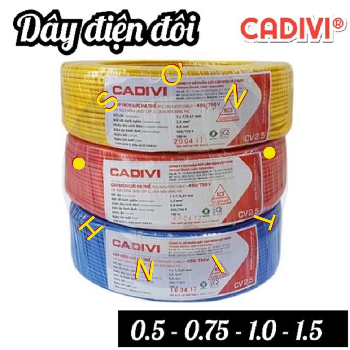 [Bán lẻ theo 1 mét] Dây điện đôi mềm VCMD CADIVI / 2x0.5 - 2x0.75 - 2x1 ...