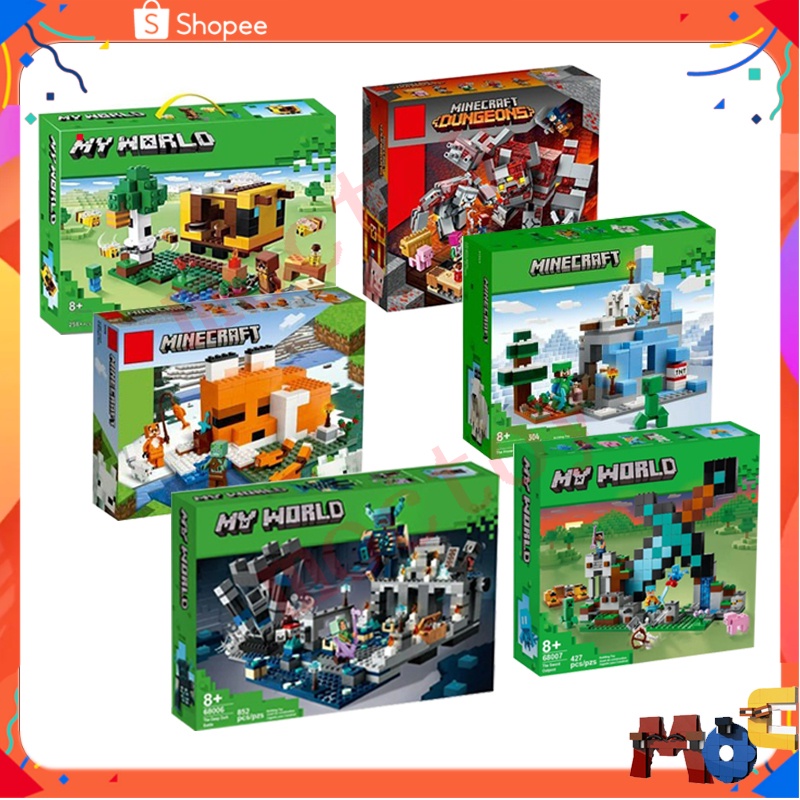 Minecraft Đồ Chơi Lắp Ráp Ngôi Nhà Heo / Cáo / Nhà Ong Với lego Giáo ...