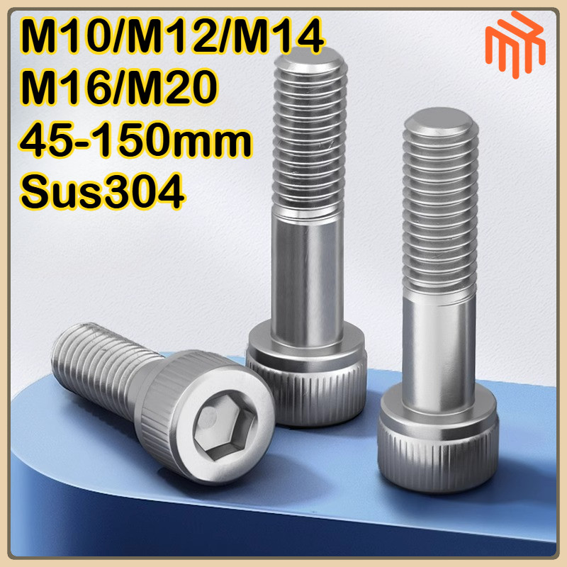 [MX1] Ốc lục giác M10M12M14M16M20 inox 304 bulong Nửa chủ đề răng Bulong lục giác đầu trụ nửa ...