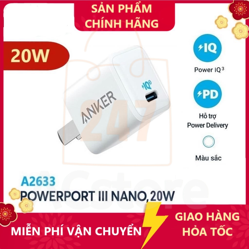 Cốc sạc ANKER PowerPort III A2633 Nano / (PD & QC 3.0) - A2633 và các ...