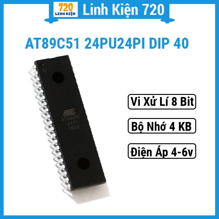 Linh kiện AT89C51 24PU/24PI chân cắm DIP 40, vi xử lý 8bit | Shopee Việt Nam