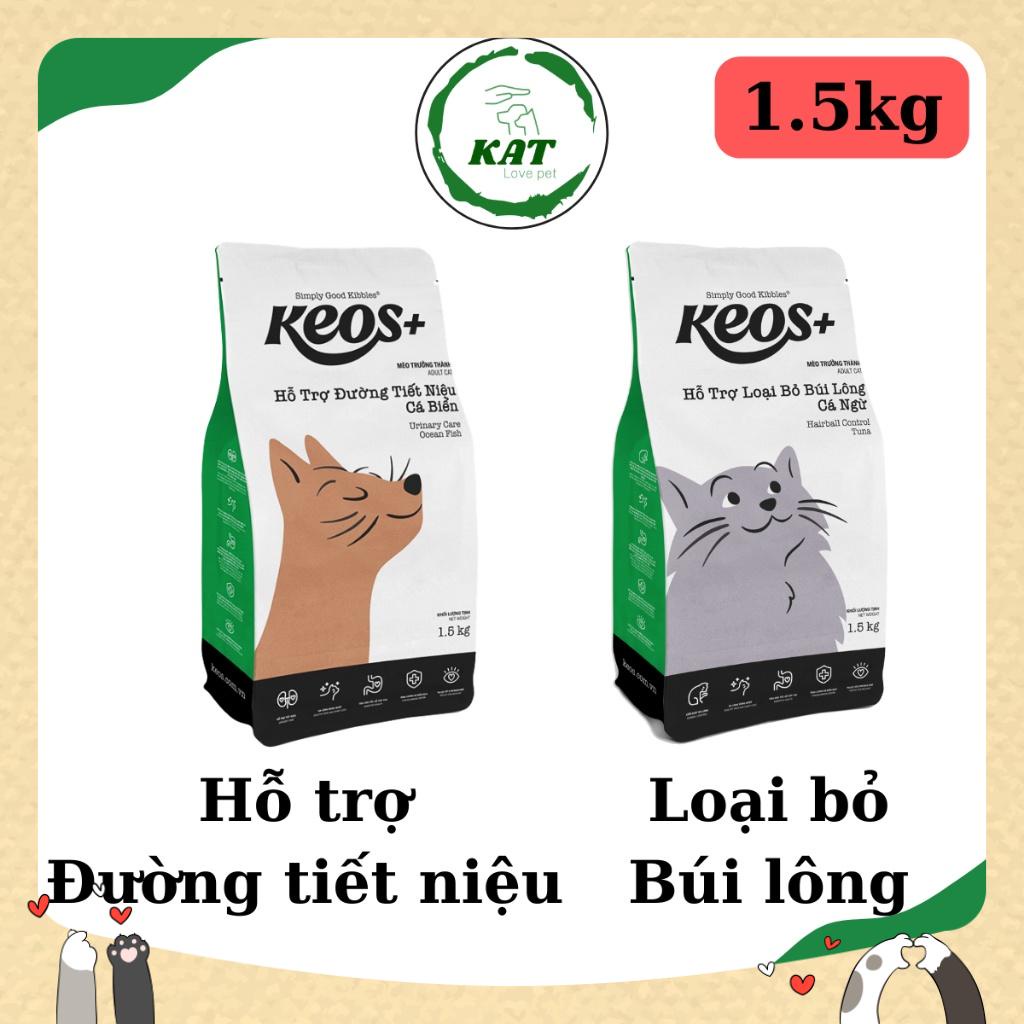 [1.5kg] Hạt thức ăn cho mèo trưởng thành KEOS - Loại bỏ búi lông, hỗ trợ tiết niệu - KAT Love ...