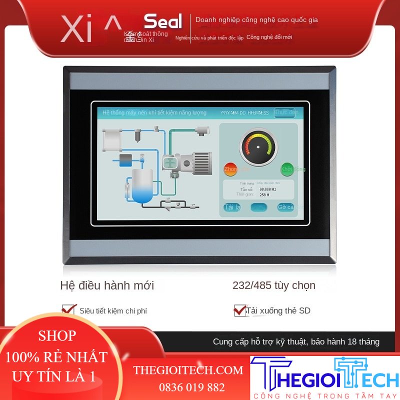 AMT070 Màn hình cảm ứng HMI KINSEAL 7 inch, màn hình điều khiển công nghiệp GIAO TIẾP PLC RS232 ...