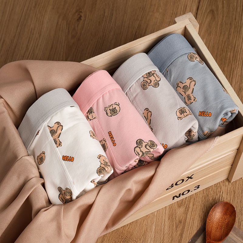 Quần Lót boxer Vải cotton Thoáng Khí Lưng Vừa In Hoạt Hình Gấu Dễ ...