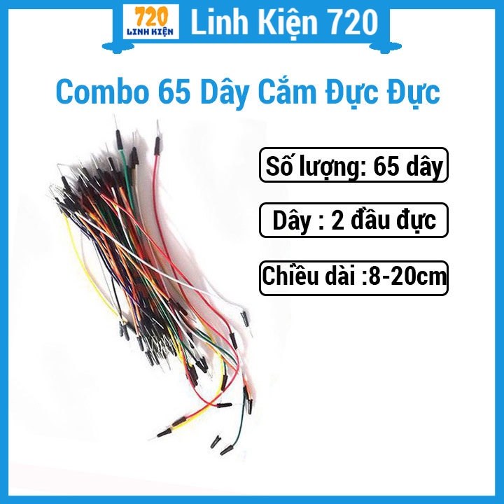 Combo 65 dây cắm Đực Đực, dây cắm test board, Arduino, mạch test ...