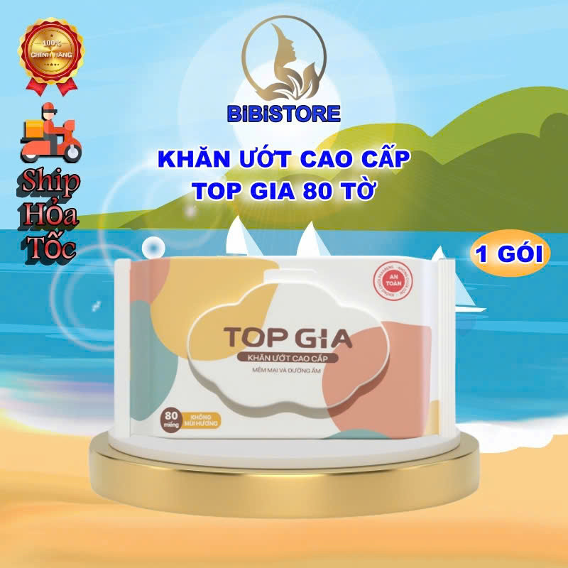 Khăn ướt Topgia không cồn không parabens cao cấp dành cho mẹ và bé (Bibistore) | Shopee Việt Nam