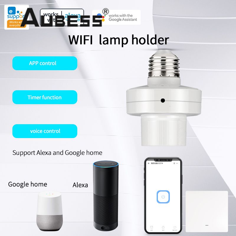 Aubess Ewelink Wifi Thông Minh Bóng Đèn Adapter Đui Đèn Căn Cứ E27 E26 90-250V Không Dây Điều ...