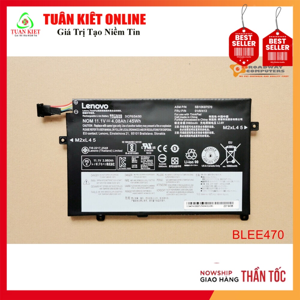Pin Laptop Lenovo ThinkPad E470 E470C 01AV411 01AV412 01AV413 Battery ...