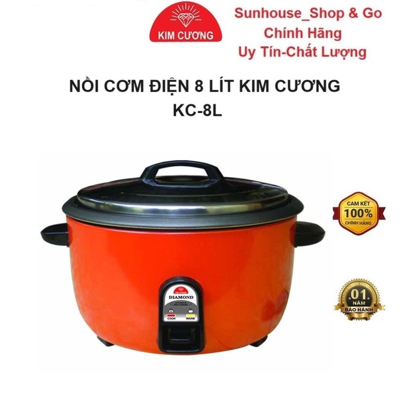 NỒI CƠM ĐIỆN 8 LÍT KIM CƯƠNG KC-8L_Hàng chính hãng | Shopee Việt Nam