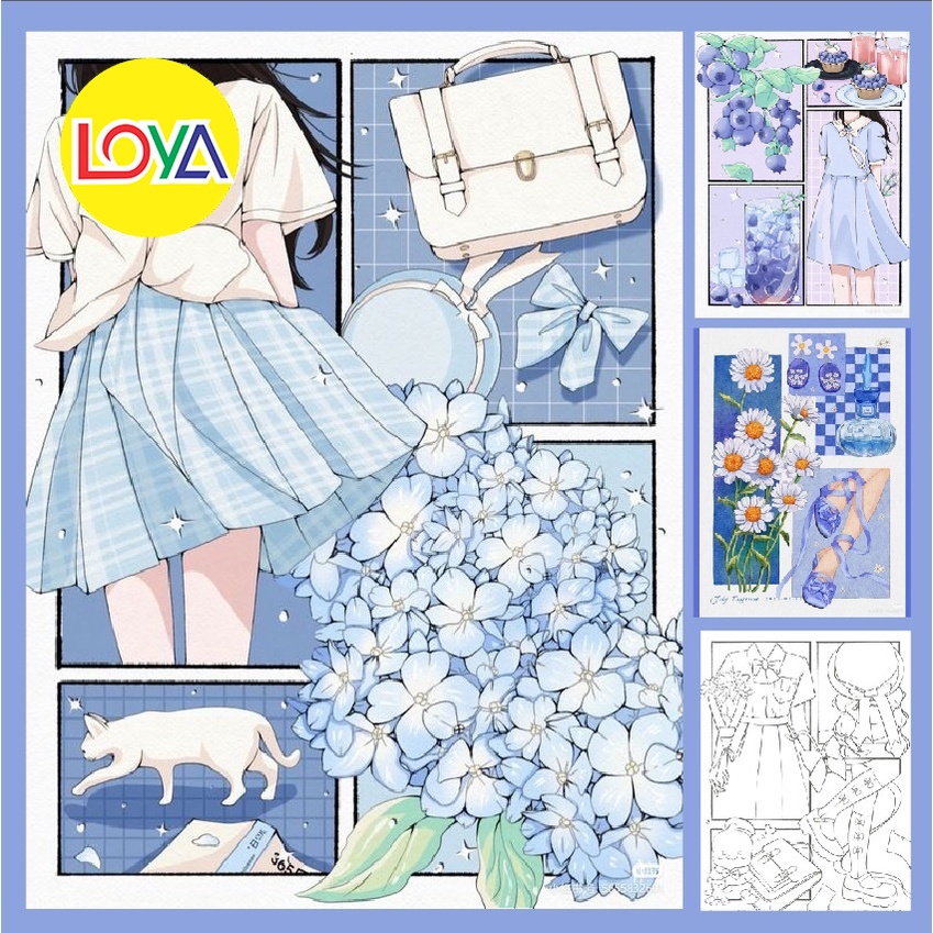 Bộ 10 tranh tô màu nước TQ5, giấy dầy đẹp có tranh mẫu | Shopee Việt Nam