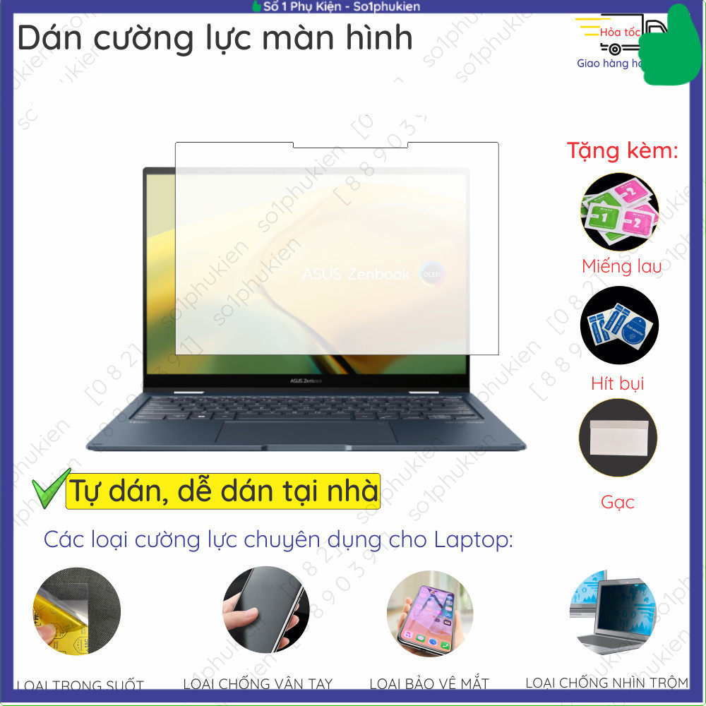 Dán màn hình cường lực Asus Zenbook 14 Flip OLED UP3404VA/ 14 OLED ...