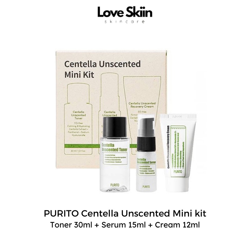 Bộ kem dưỡng serum toner PURITO Centella Unscented Mini Kit | Shopee ...