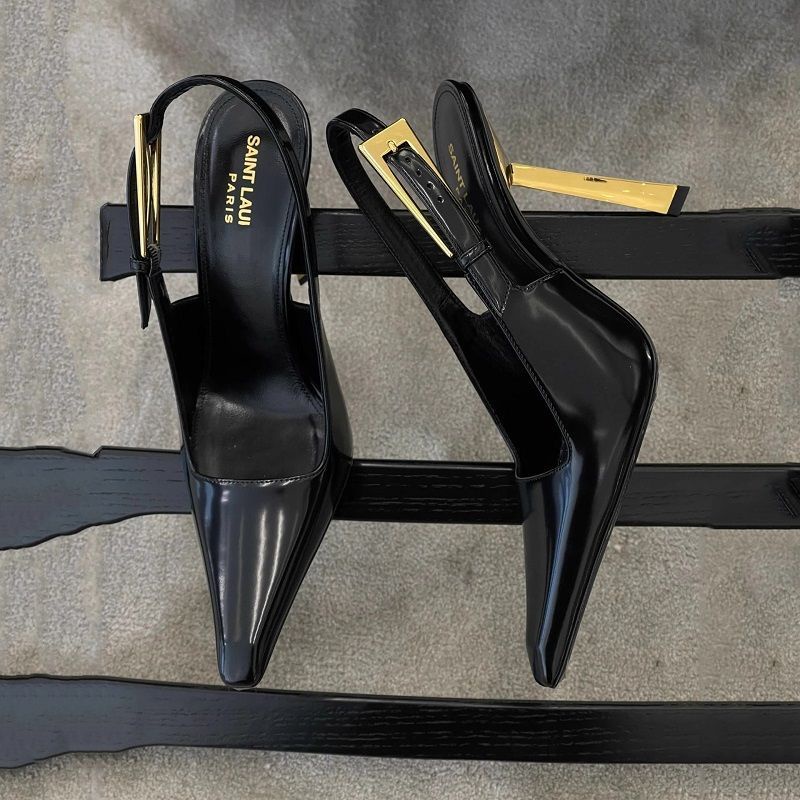 2024 Black Pointed High Heels Women's Stiletto Heel Elegant High-Grade ...