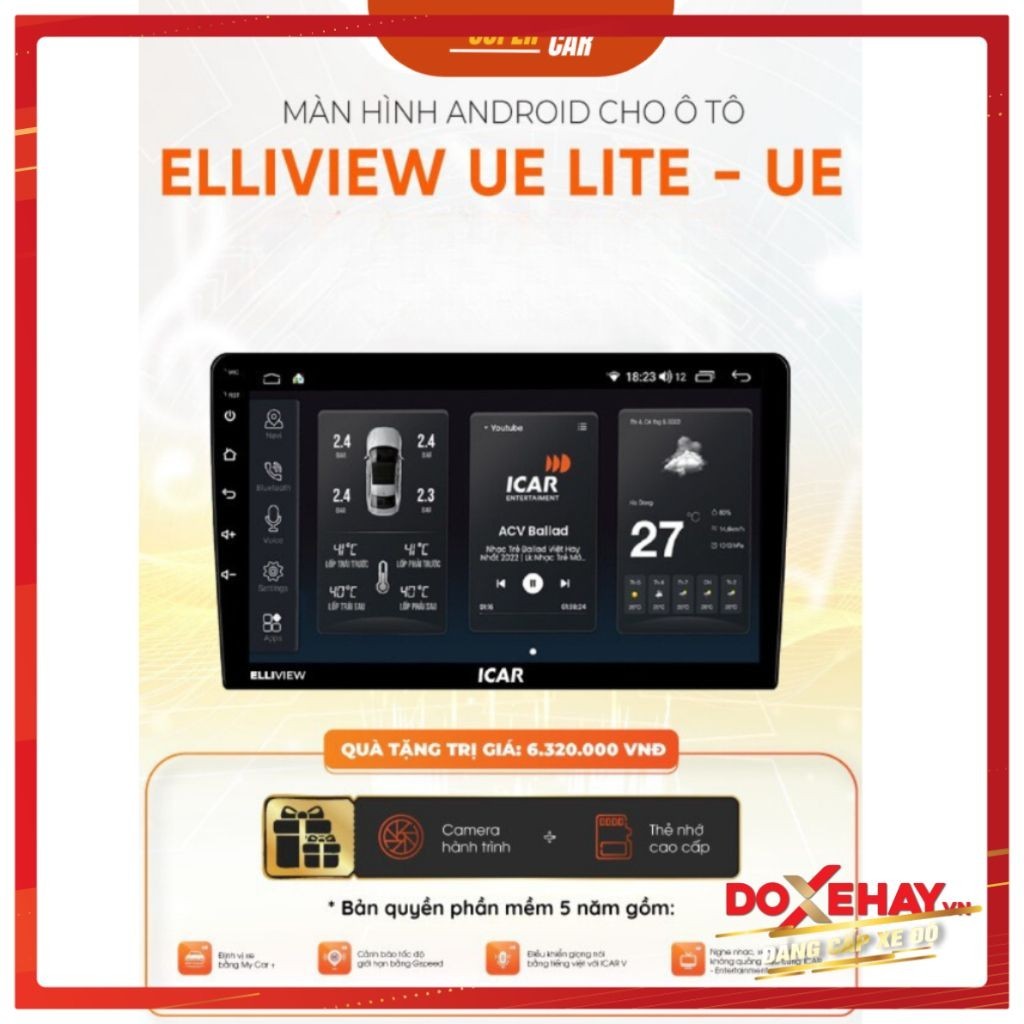 Màn hình Android ICAR Elliview UE/ Elliview UE Lite - Màn Hình Android Cho Ô Tô Giao Diện Elligo ...
