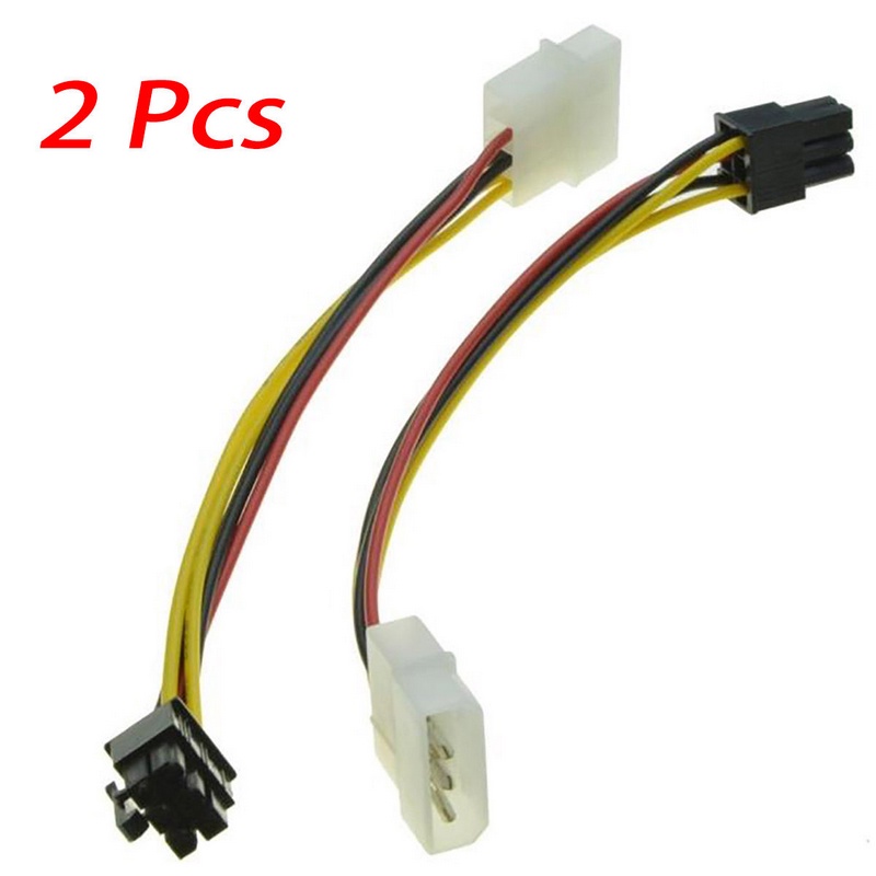 2 Chiếc 4 Pin Molex Sang 6 Pin PCI-Express PCIE Card Video Adapter Cáp ...