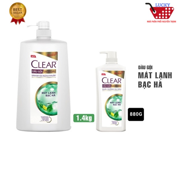 Dầu gội Clear 880g /1,4kg - Mát Lạnh Bạc Hà | Shopee Việt Nam