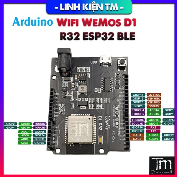 Mạch Arduino Wifi WeMos D1 R32 ESP32 | Shopee Việt Nam