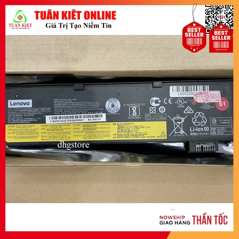 Pin laptop Lenovo Thinkpad T470 T570 T480 T580 P51S P52S TP25 A475 ...