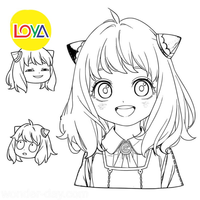 Tranh Tô Màu Anya Spy x Family - Bộ 10 Tờ Tranh Tô Màu Dành Cho Màu Sáp ...