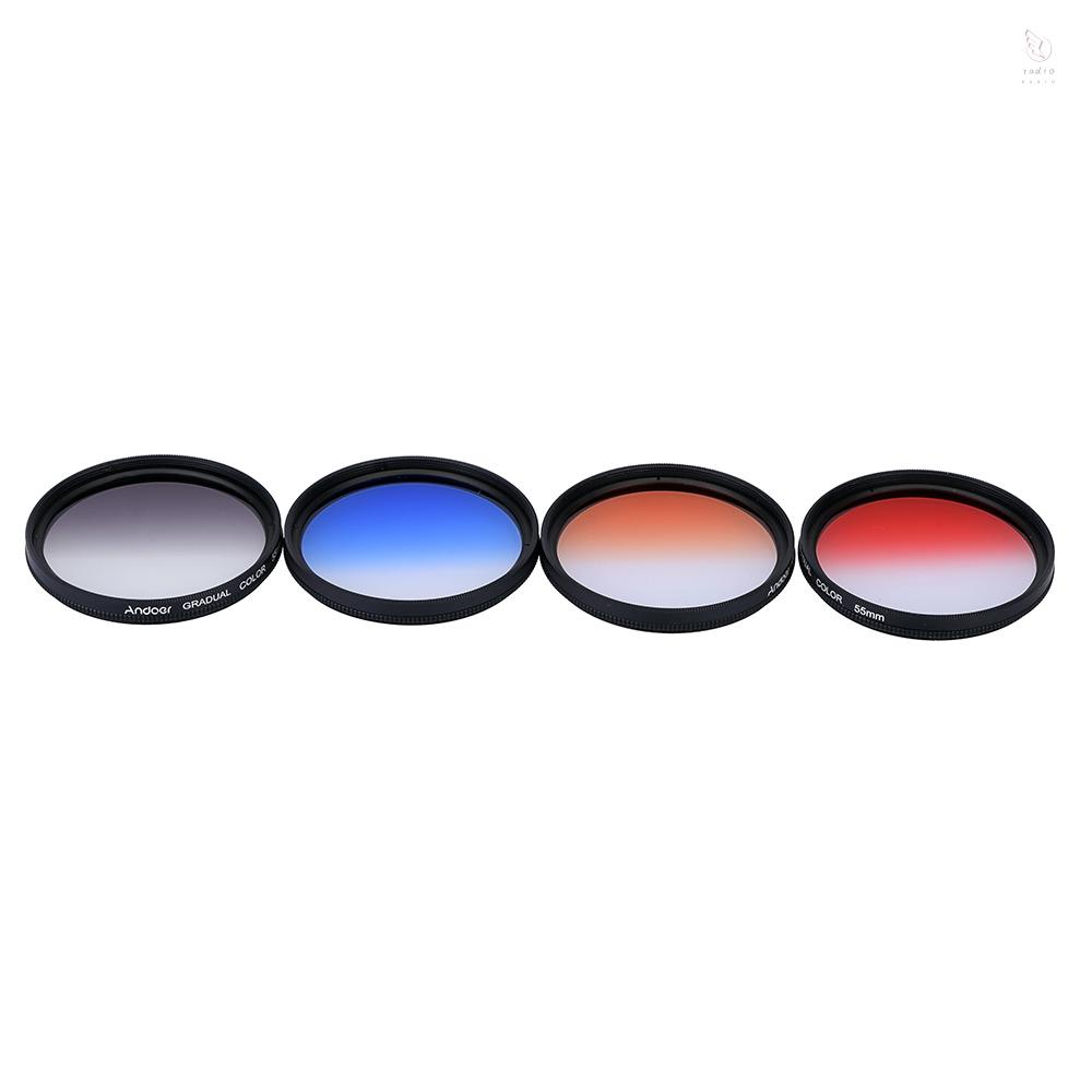 Andoer Professional 55mm GND Graduated Filter Set GND4(0.6) Gray Blue ...
