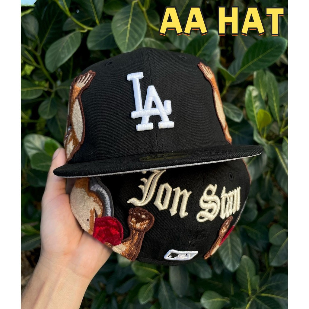 Mới Rra Jon Stan x Los Angeles dodgers đen 59fifty bên thêu logo thiên ...
