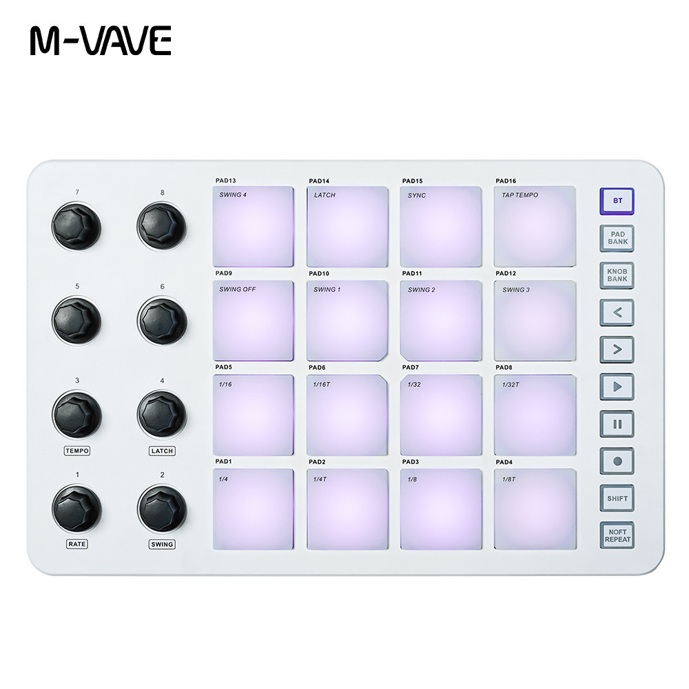 M-vave SMC-PAD LaunchPad USB-C Và Điều Khiển MIDI Không Dây Với Pin Sạc ...