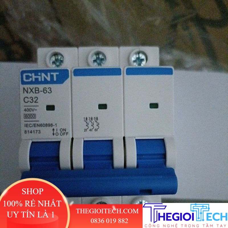 Aptomat 3p 32a CB 3 pha C32 MCB attomat 380V CHINT | Shopee Việt Nam
