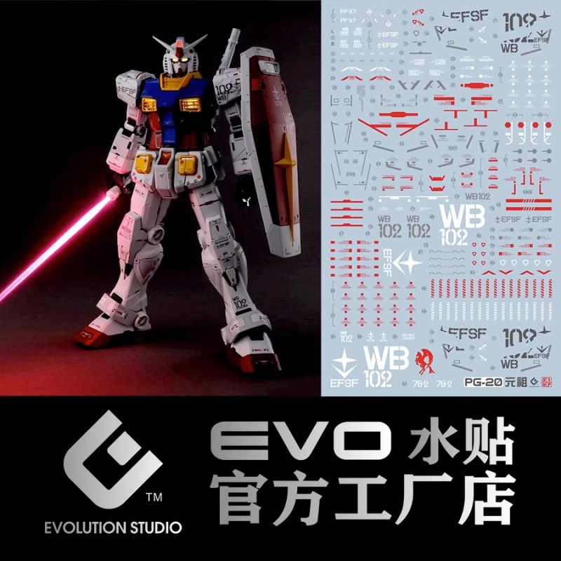 Decal nước Gundam RX-78-2 RX782 RX78 EVO Model Water Sticker EG HG RG ...