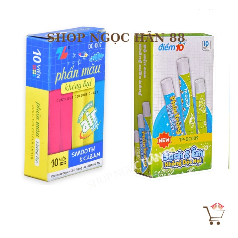 Hộp 10 Viên Phấn Màu Không Bụi Thiên Long DC-007, Phấn trắng DC-009 (Không Độc Hại) | Shopee ...