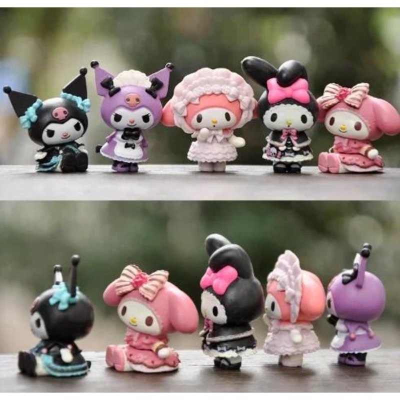 SANRIO Set 5 Mô Hình Mô Phỏng Nhân Vật Phim Hoạt Hình kuromi my melody ...