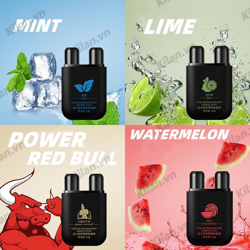 Hộp thảo dược mũi Nicor Skyvii Energy Bar—Thanh làm mới hai lỗ, Ống hít ...