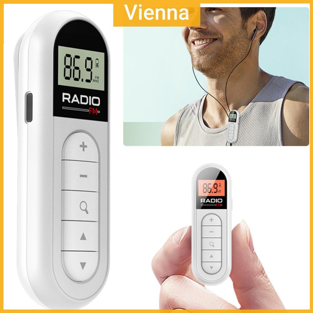 Đài FM Mini Pocket Clip Radio với tai nghe 3,5 mm để đi bộ cắm trại ...