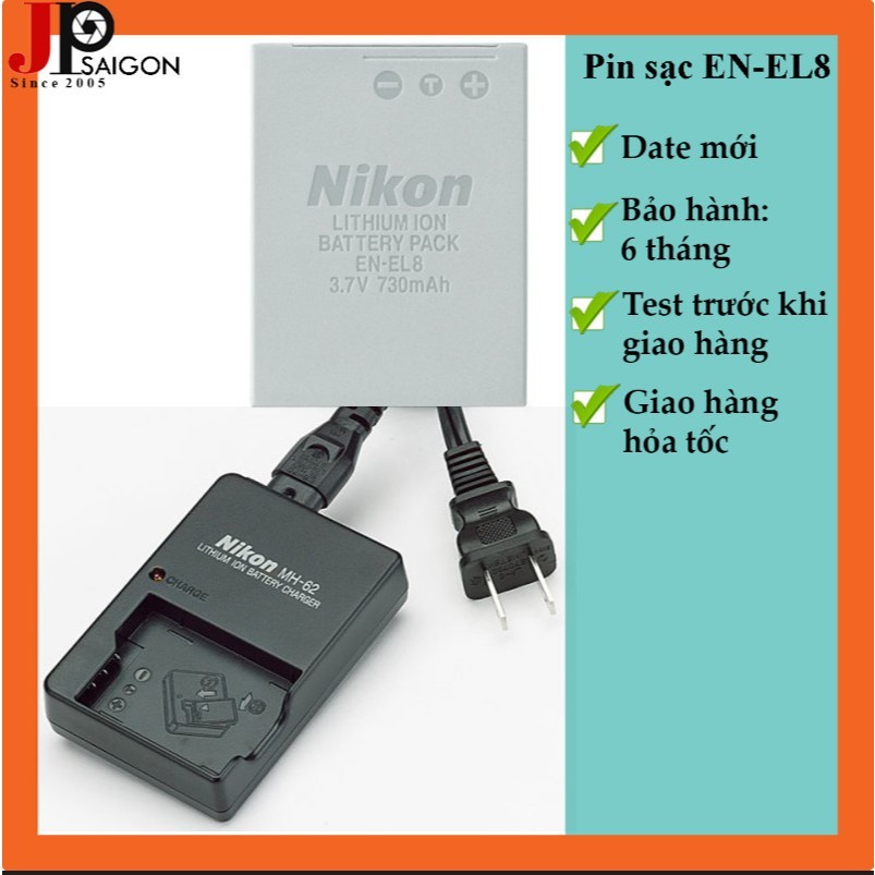 PIN SẠC THAY THẾ CHO MÁY ẢNH NIKON EN-EL8 | Shopee Việt Nam