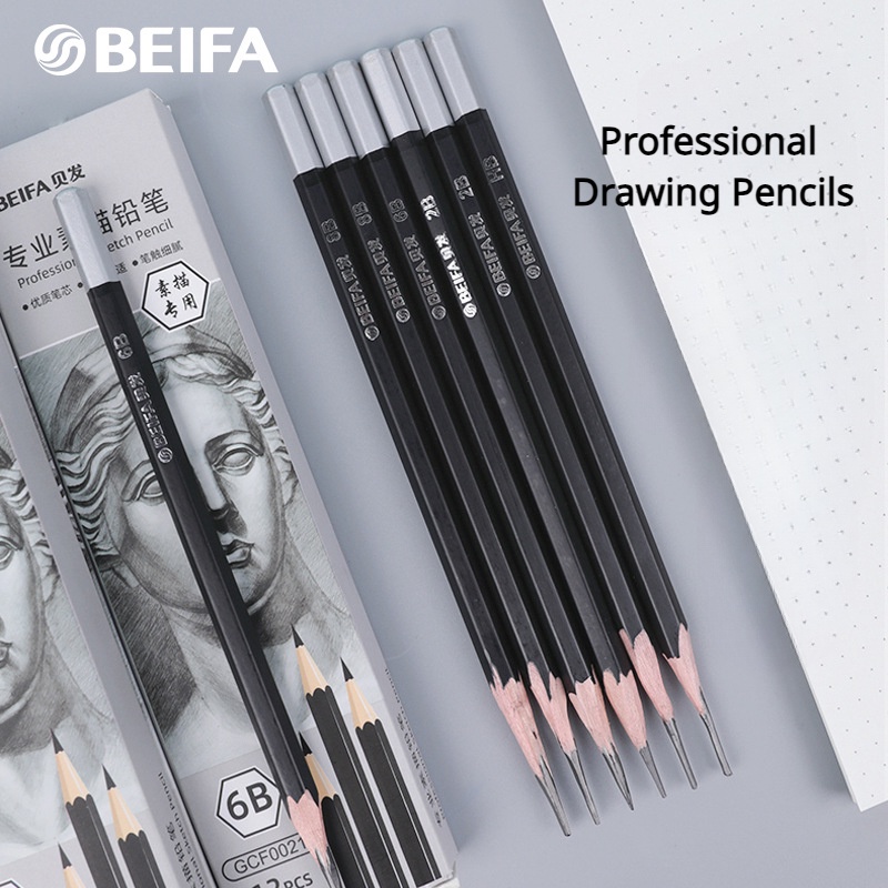Set 12 Bút Chì 4b beifa hb 2b 6b 8b Chuyên Nghiệp Dành Cho Học Sinh | Shopee Việt Nam