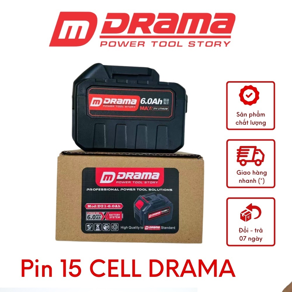 Pin 15 Cell DRAMA Plus Max 21V Dung lượng cao chân pin thông dụng 6.0AH ...