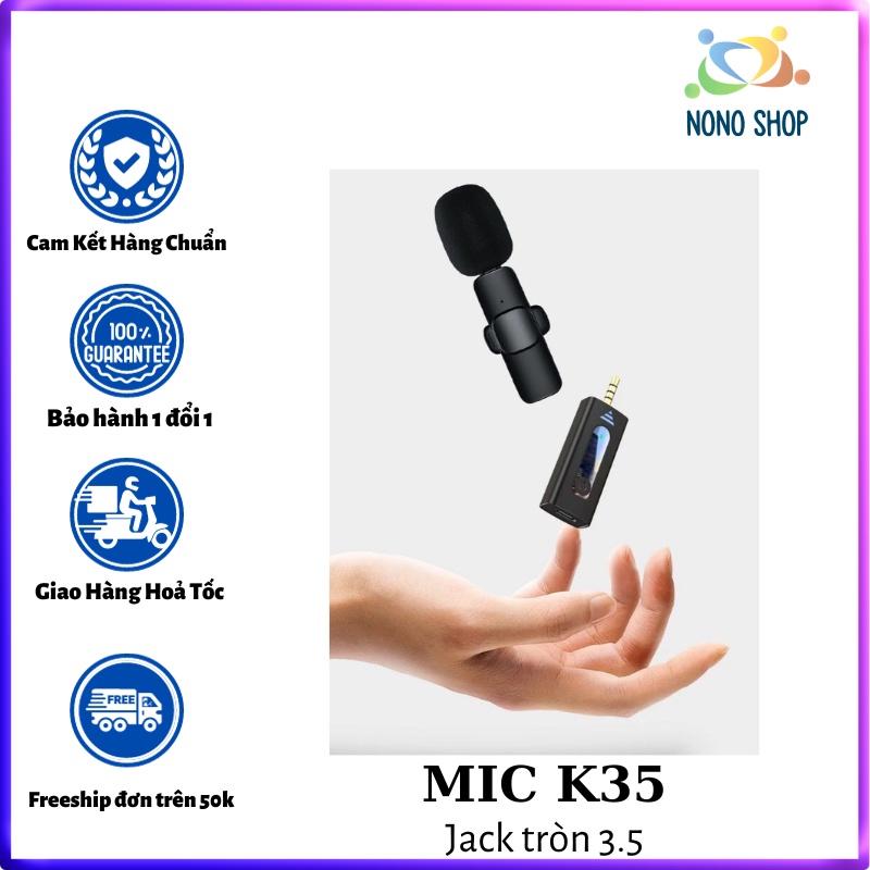 Micro Không Dây K35 Chân Tròn 3.5 Dành Cho điện thoại, Laptop, Máy Ảnh, Máy Trợ Giảng, Micro ...