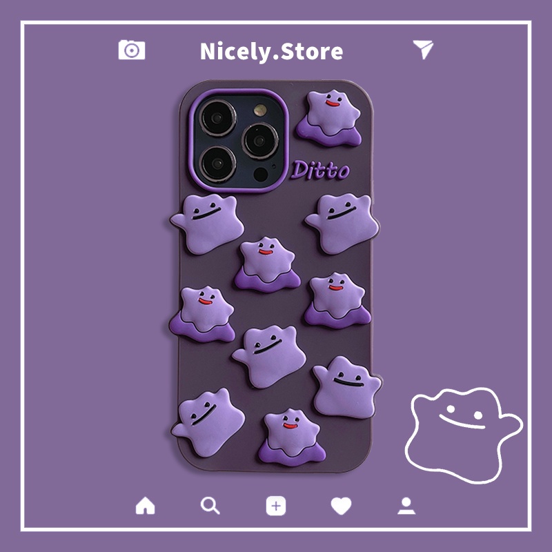 Dễ Thương Ốp Điện Thoại Silicon Chống Rơi Hình Pokemon ditto Cho iphone ...