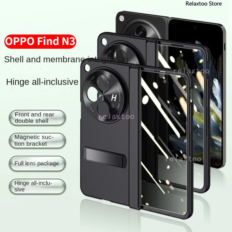 Ốp Điện Thoại Kính Cường Lực Có Giá Đỡ Từ Tính Bảo Vệ camera Cho oppo find n3 findn3 oppofindn3 ...