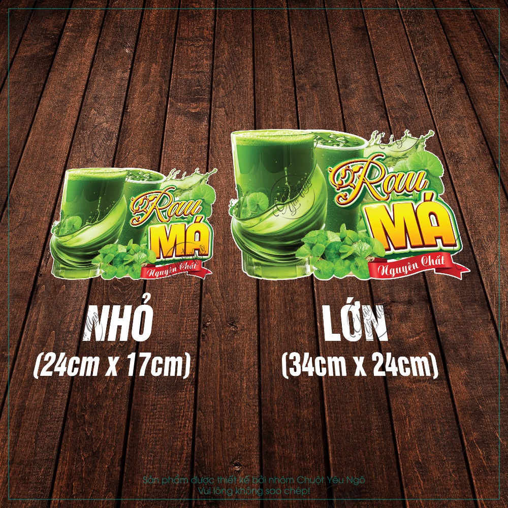 Miếng dán DECAL CHỐNG NƯỚC RAU MÁ trang trí decal menu món ăn vặt giải ...