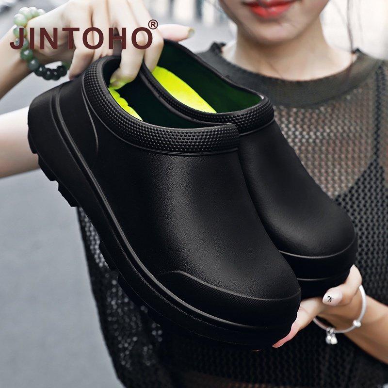 Jintoho Giày Lười Màu Đen Chống Trượt Chống Thấm Nước Thời Trang Công ...