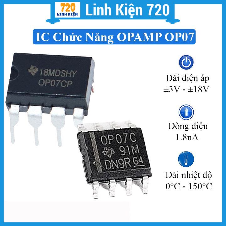 IC chức năng OPAMP OP07 DIP8/SOP8 | Shopee Việt Nam