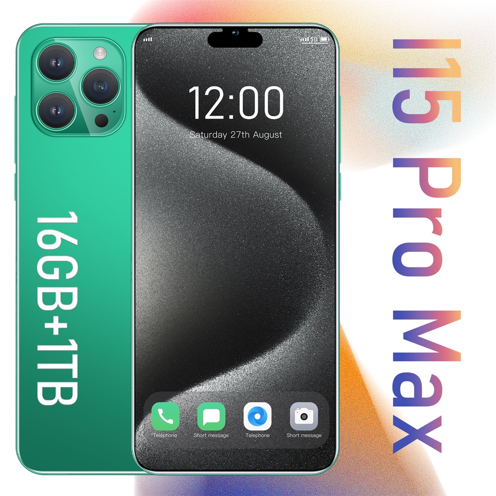 Điện thoại di động xuyên biên giới I15 Pro Max mới 1 + 16GB Điện thoại ...